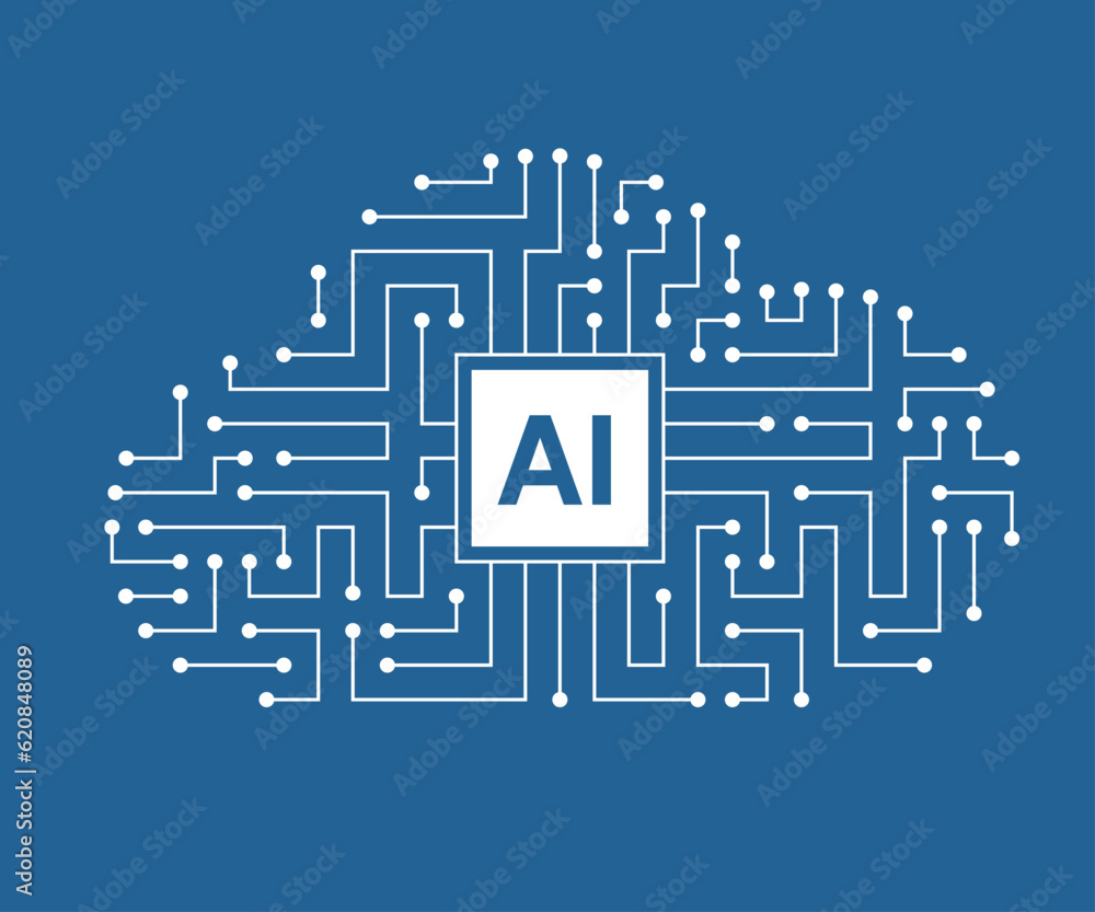 Big data concept icons, cloud data, artificial intelligence, vector ...