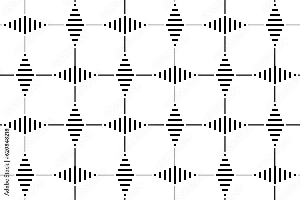 Rhombus and stile tripe pattern. Design of ethnic style black on white ...