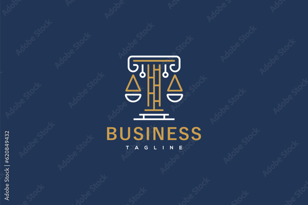 Creative logo design depicting legal scales designated to the legal or ...
