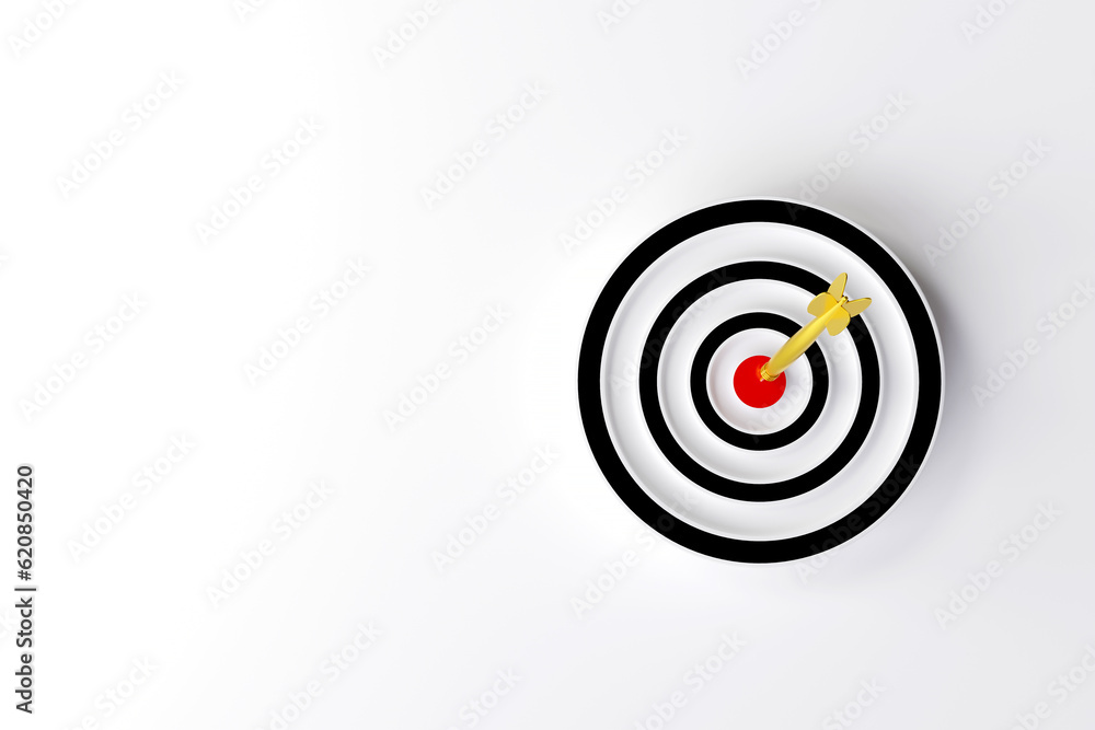 Target board on white background with copy space. concept of target ...