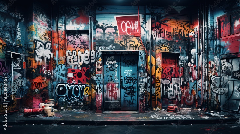 abstract street art grafitti background, Genertive Ai Stock ...