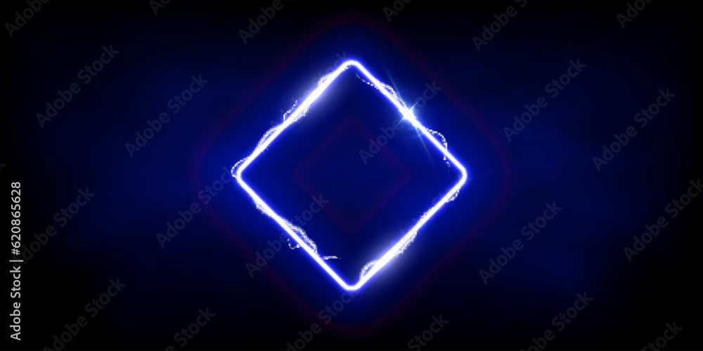 Magic blue rhombus of thunder storm blue lightnings. Magic and bright ...