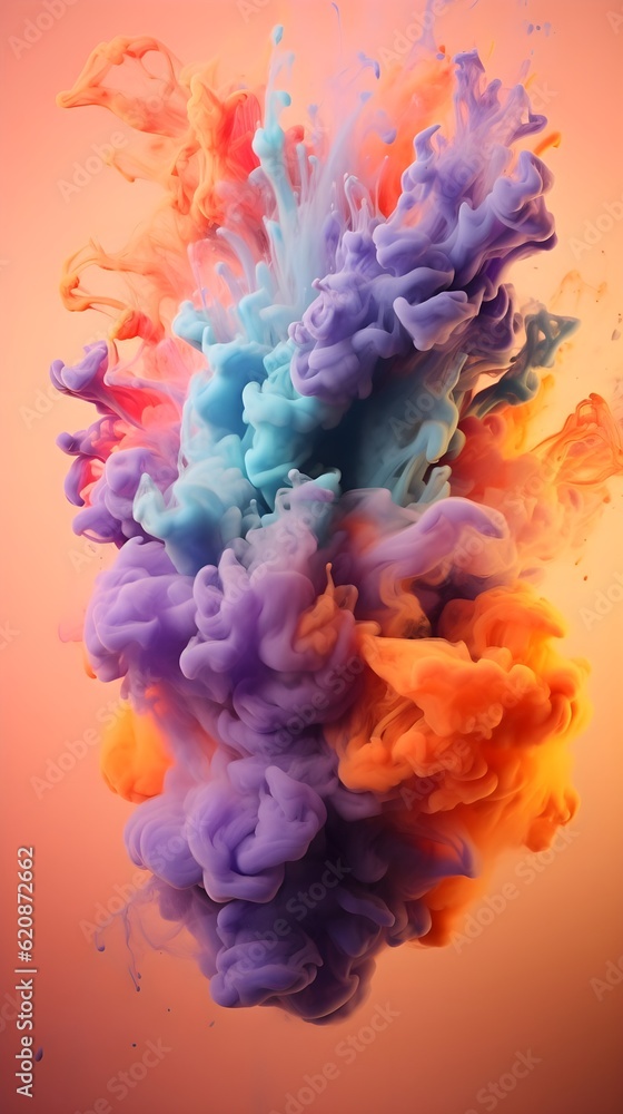 Colorful Powder Explosion Digital Backdrop Overlays. Colorful Dust ...