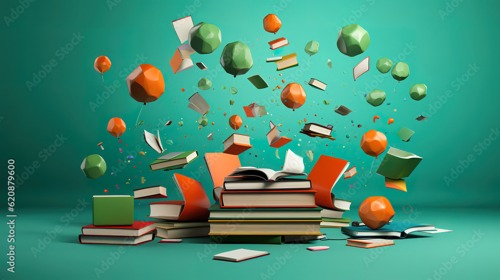 Open fly school paper book vector illustration isolated on white ...