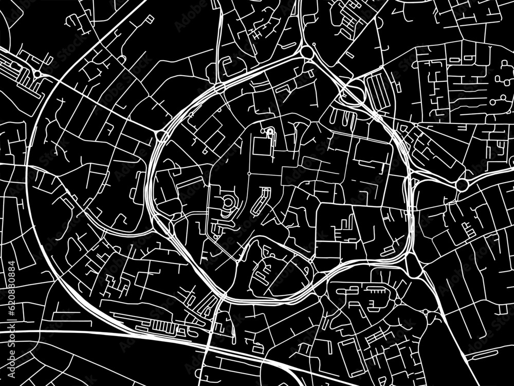 Vector road map of the city of Coventry Center in the United Kingdom on ...