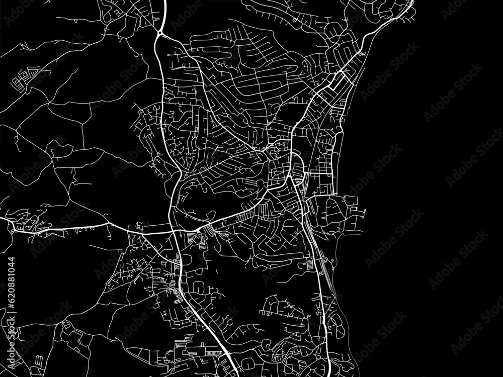 Vector road map of the city of Paignton in the United Kingdom on a ...