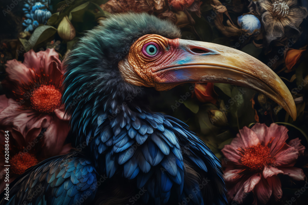 Realistic photography, colorful background, detailed portrait ...