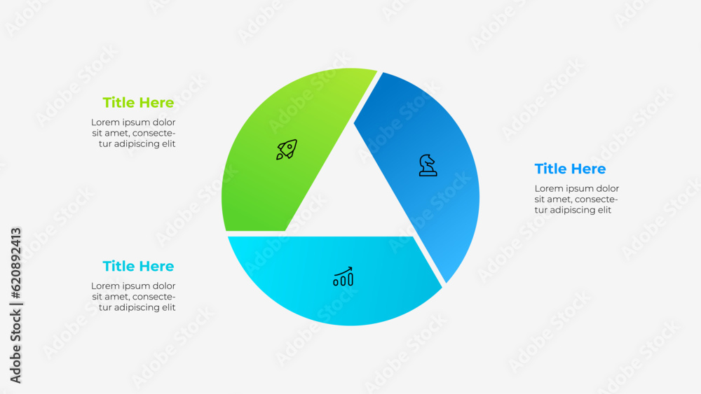 Circle diagram divided into 3 parts with a triangle in the center ...