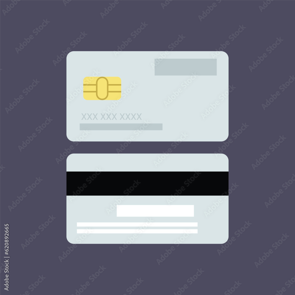 Bank Credit Card reverse or back side with magnetic stripe with ...