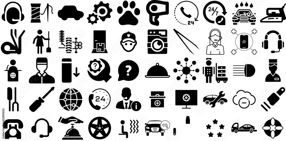 Huge Collection Of Service Icons Bundle Linear Cartoon Glyphs Tool ...