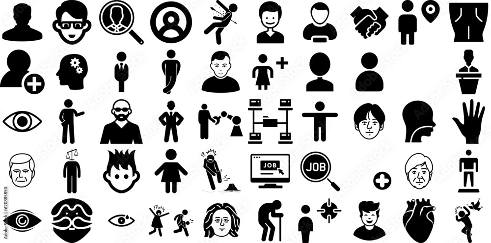 Huge Collection Of Human Icons Pack Flat Concept Clip Art Parity ...