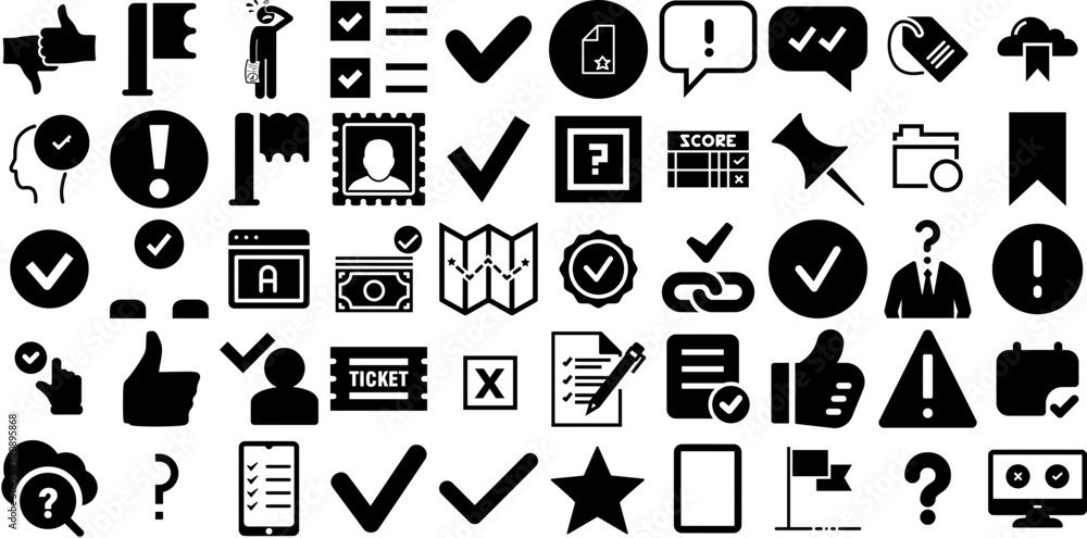 Huge Collection Of Mark Icons Pack Solid Vector Glyphs Sweet, Comma ...