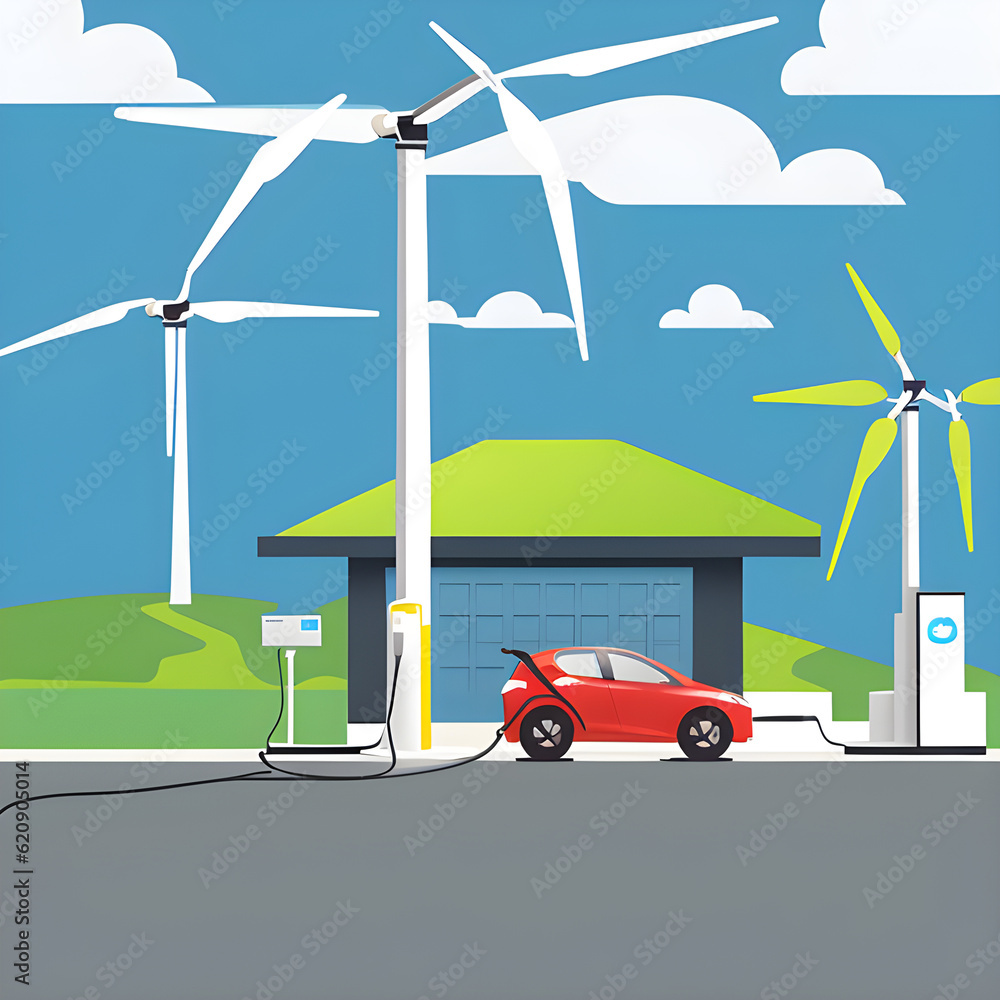 moderne tankstelle mit ladesäule und strom tankenden ladenden auto ...