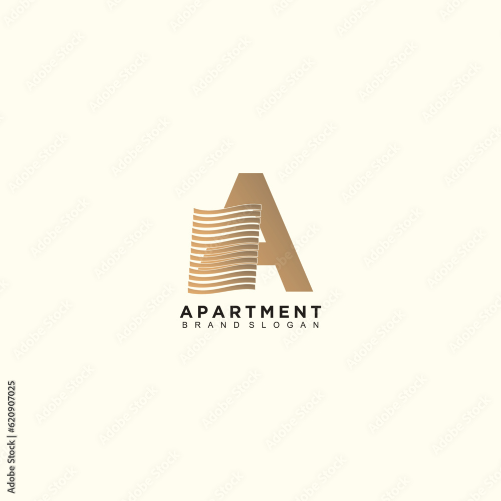 Apartment logo design with letter A modern creative idea Stock Vector ...