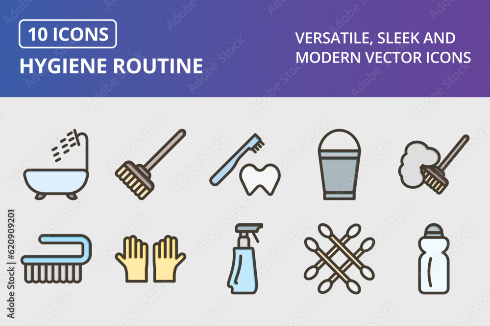 Vector Hygiene Routine Icon Set Stock Vector | Adobe Stock