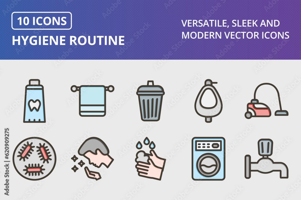 Vector Hygiene Routine Icon Set Stock Vector | Adobe Stock