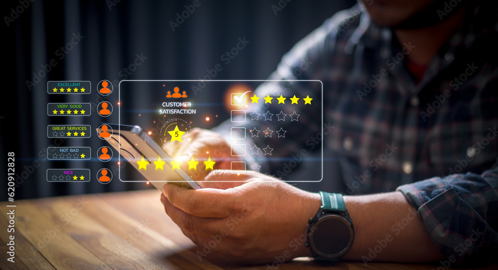 Customer review satisfaction feedback survey concept, Service ...