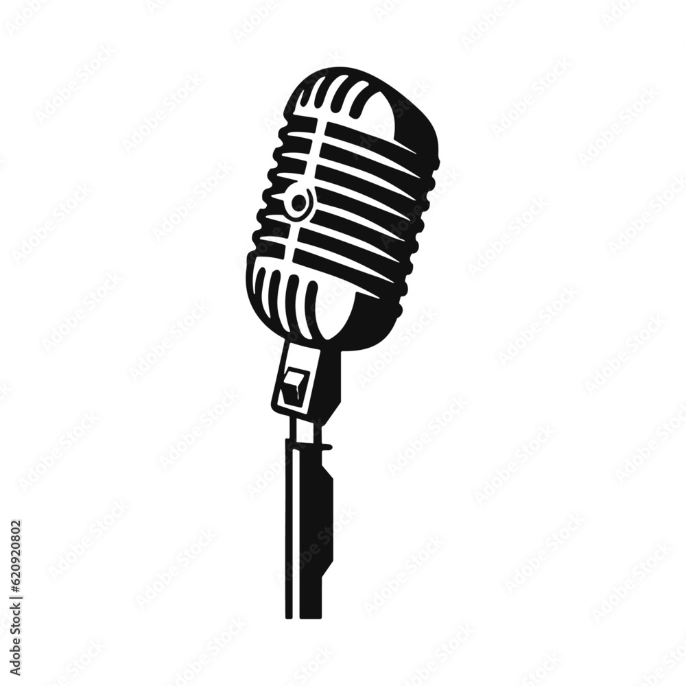 Microphone logo, transparent background Stock Vector | Adobe Stock