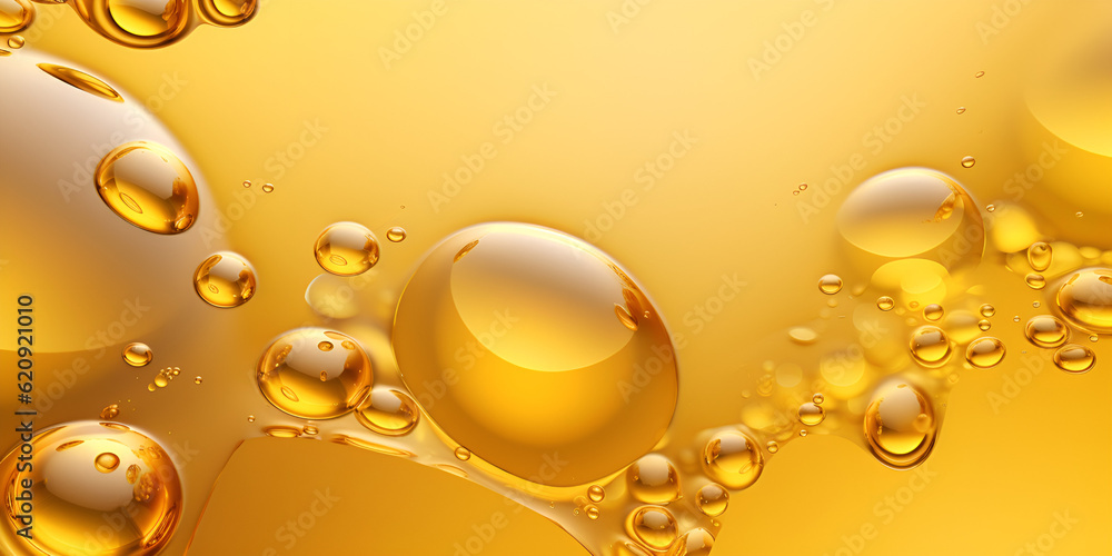 "Realistic Yellow Oil with Air Bubbles" "Vibrant Yellow Oil with ...
