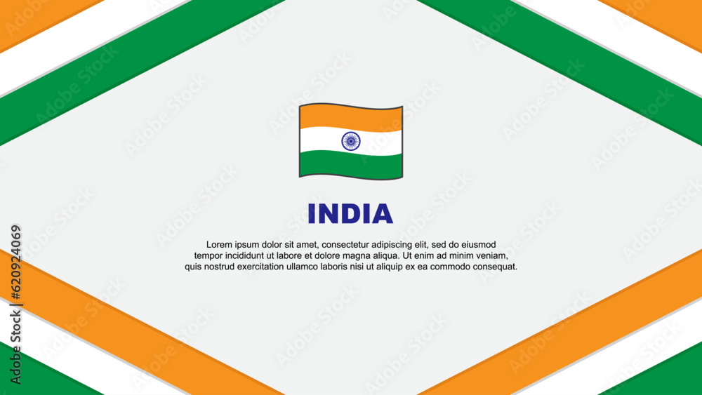 India Flag Abstract Background Design Template. India Independence Day ...