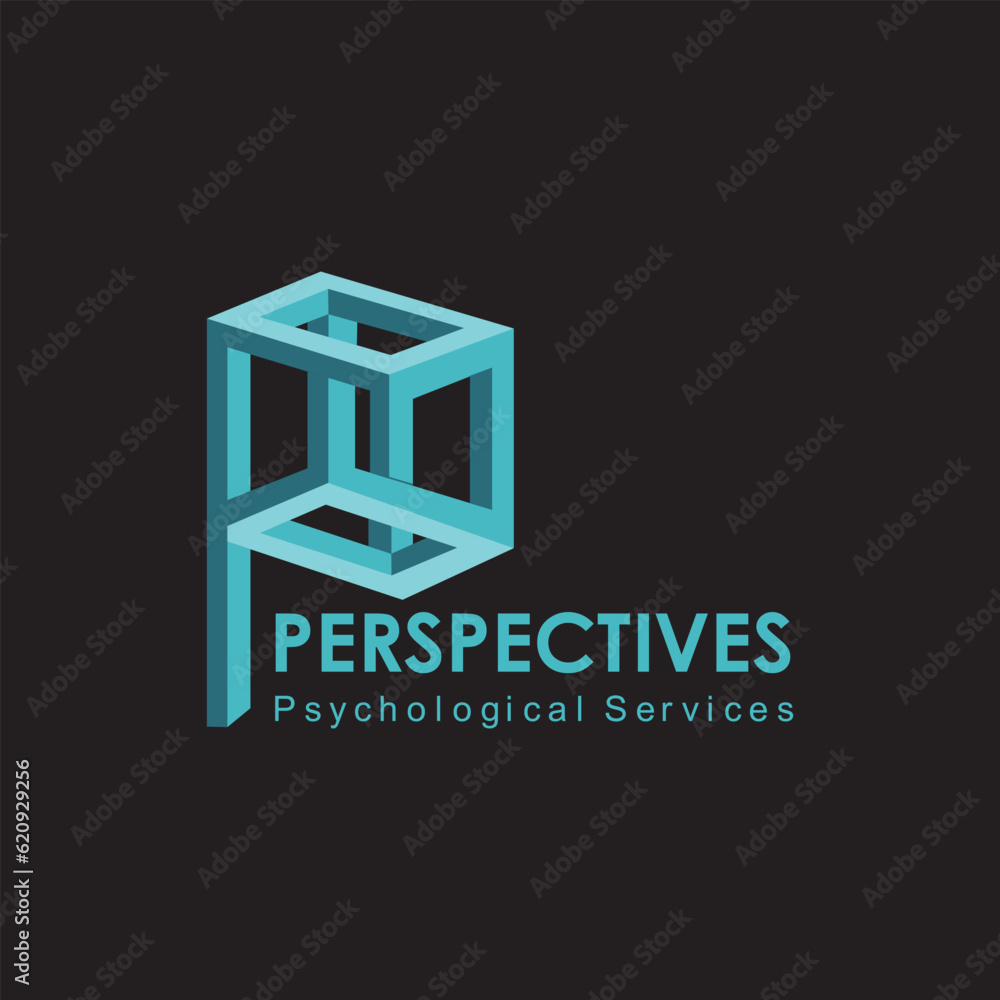 P letter Perspective cube box square design Stock Vector | Adobe Stock
