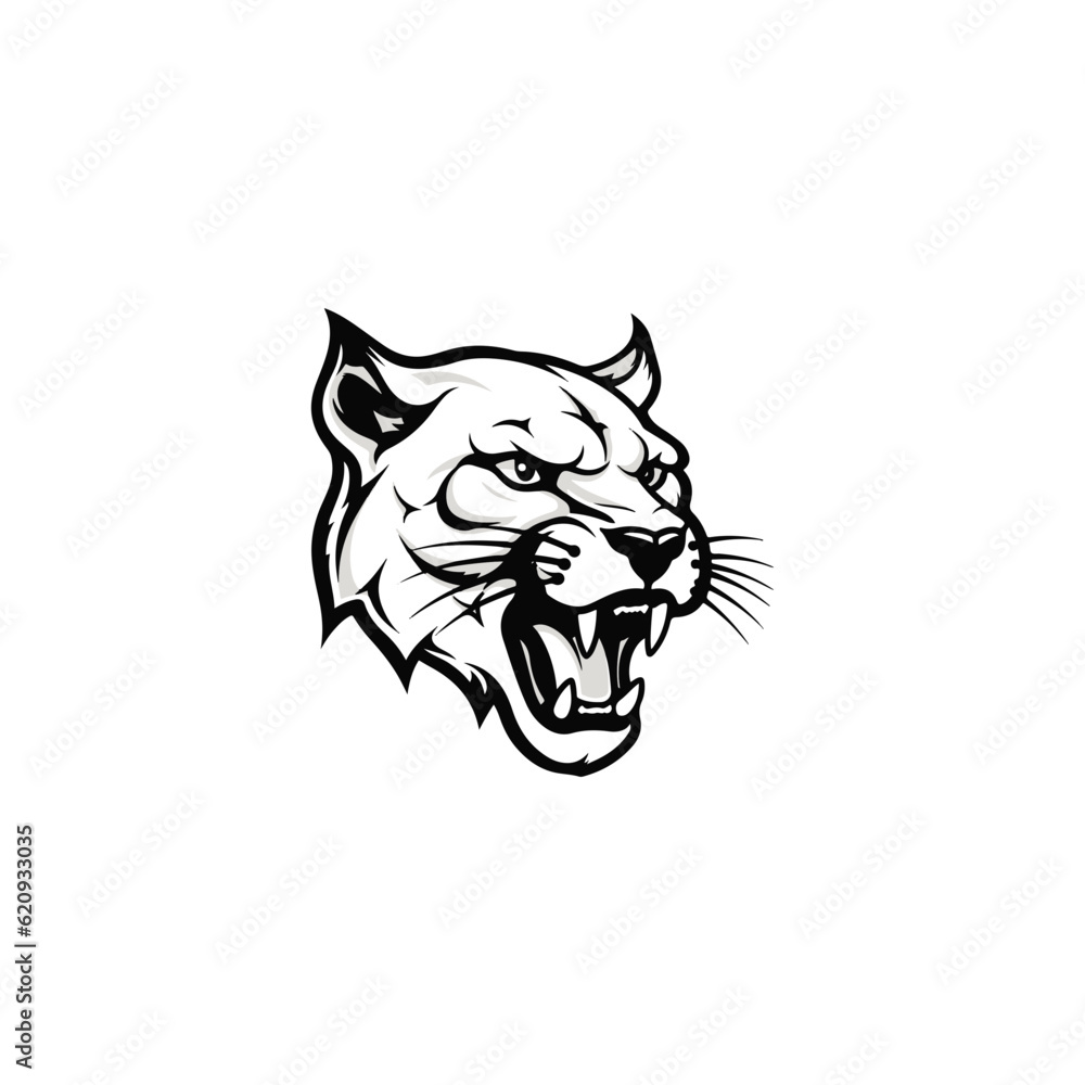 Cougar logo. Fearless Panther. Roaring Predator. Roaring Panther ...