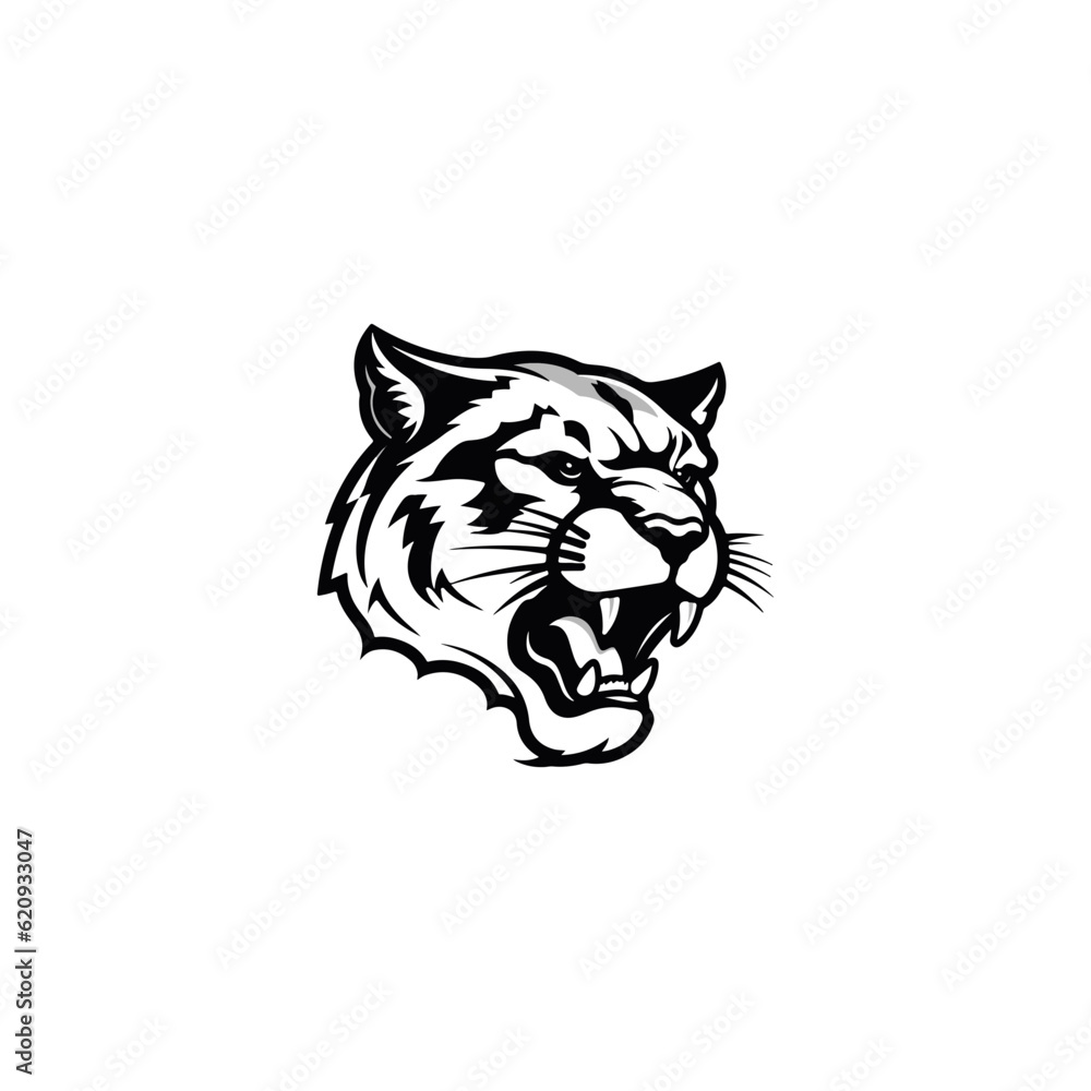 Cougar logo. Fearless Panther. Roaring Predator. Roaring Panther ...