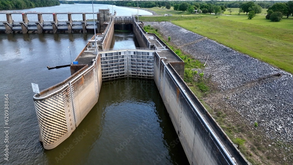 Outdoor Alabama Robert F Henry Lock and Dam and reservoir on Alabama ...