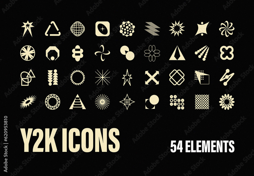 Y2K Icons Collection Stock Template | Adobe Stock