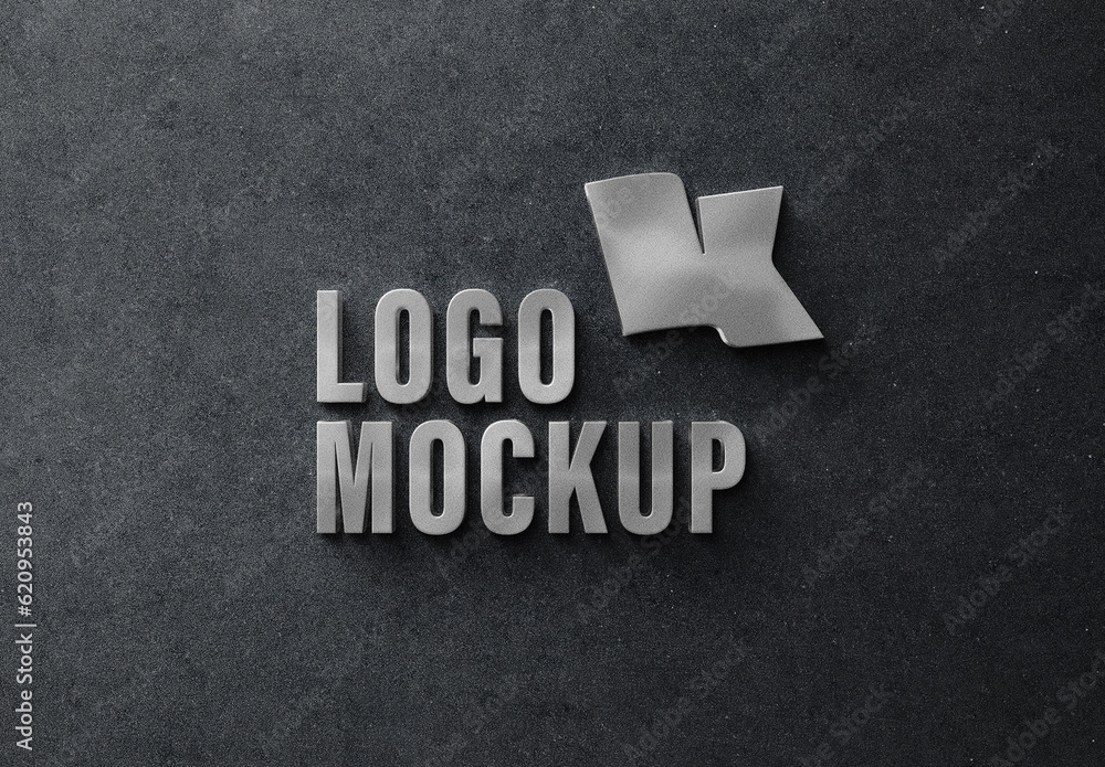 Metallic Sign Logo Mockup Stock Template | Adobe Stock