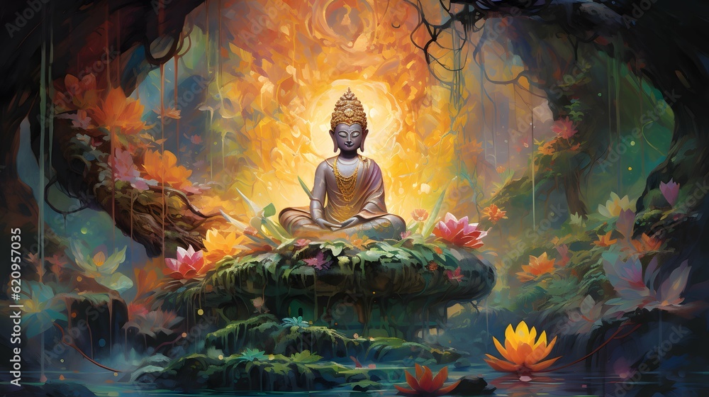 Buddha Statue beautiful background wallpaper design, Buddism, Buddist ...