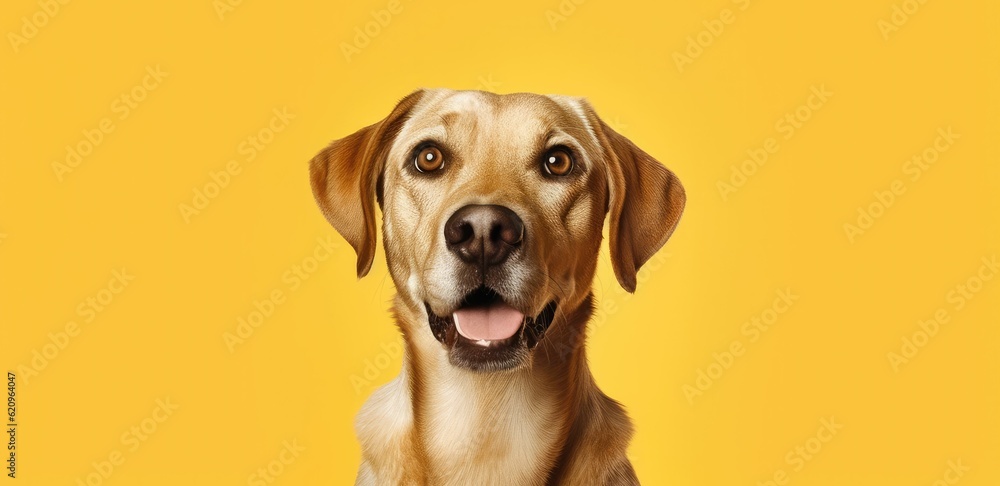 dog yellow background Stock Illustration | Adobe Stock