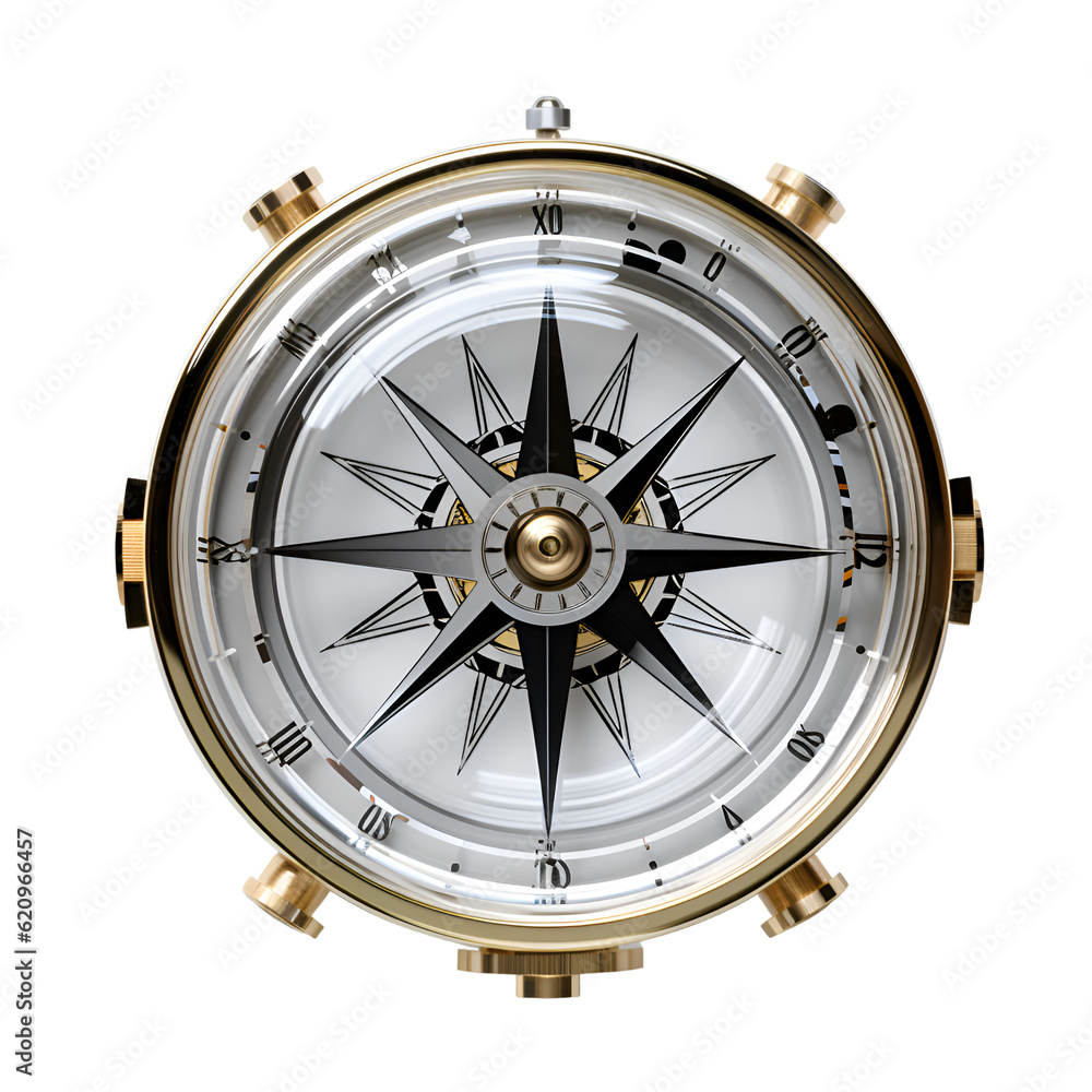 navigation compass object on isolated transparent background Stock ...