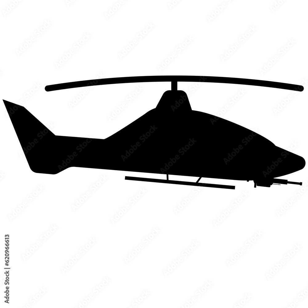 Helicopter icon vector illustration. Attack helicopter silhouette for ...