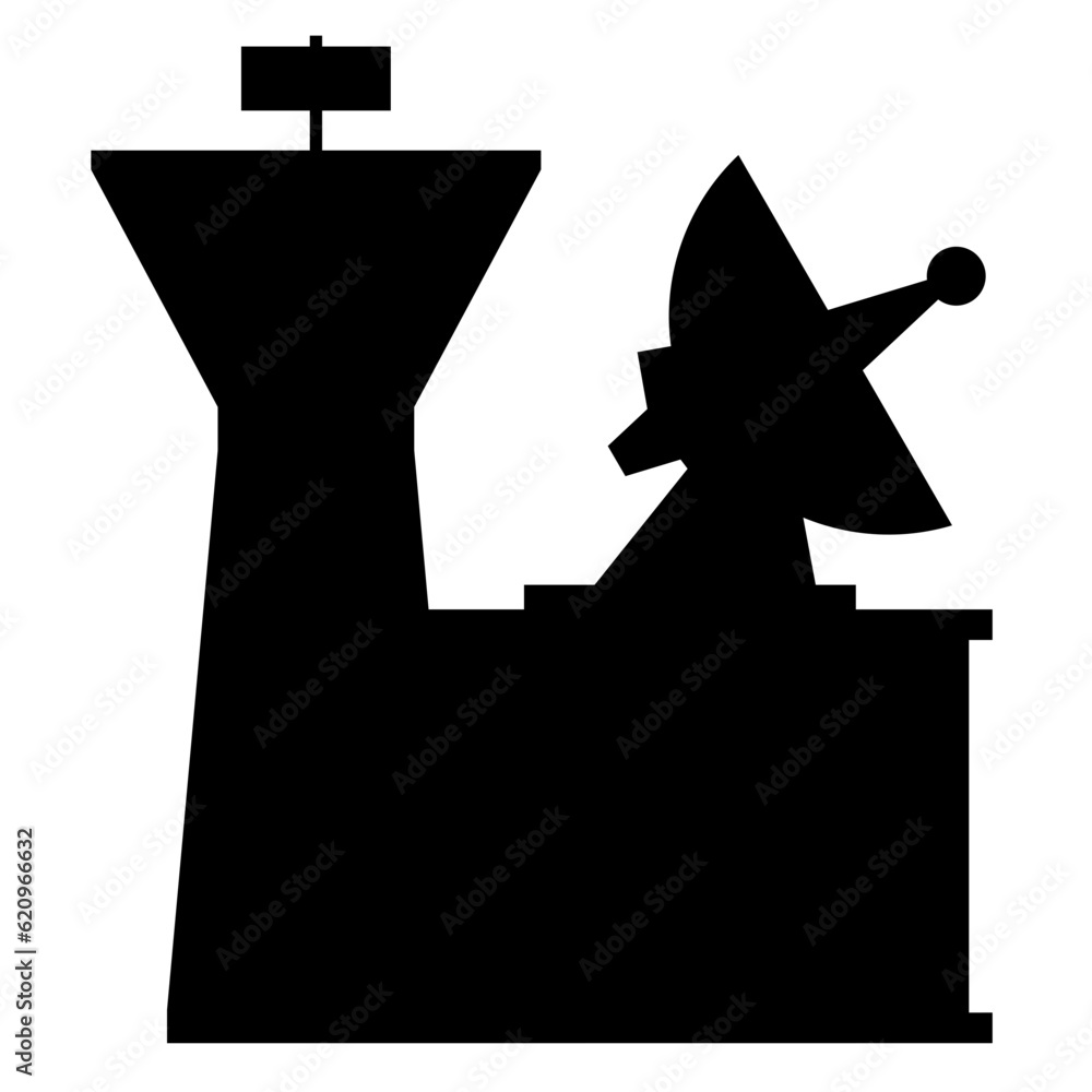 Vetor de Radar tower icon vector illustration. Radar tower silhouette ...