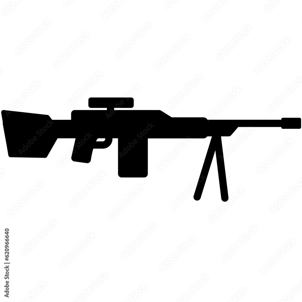 Machine gun icon vector illustration. Machine gun silhouette for icon ...