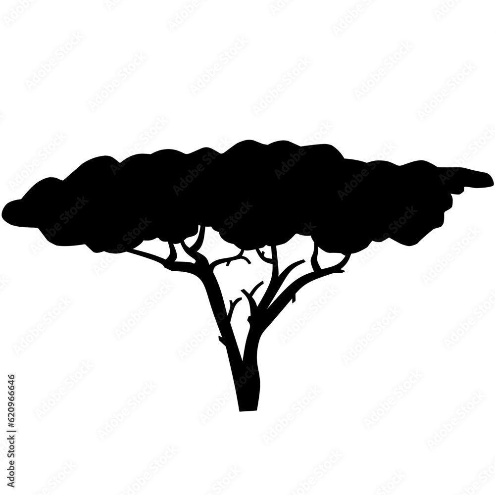 African tree icon vector illustration. African tree silhouette for icon ...