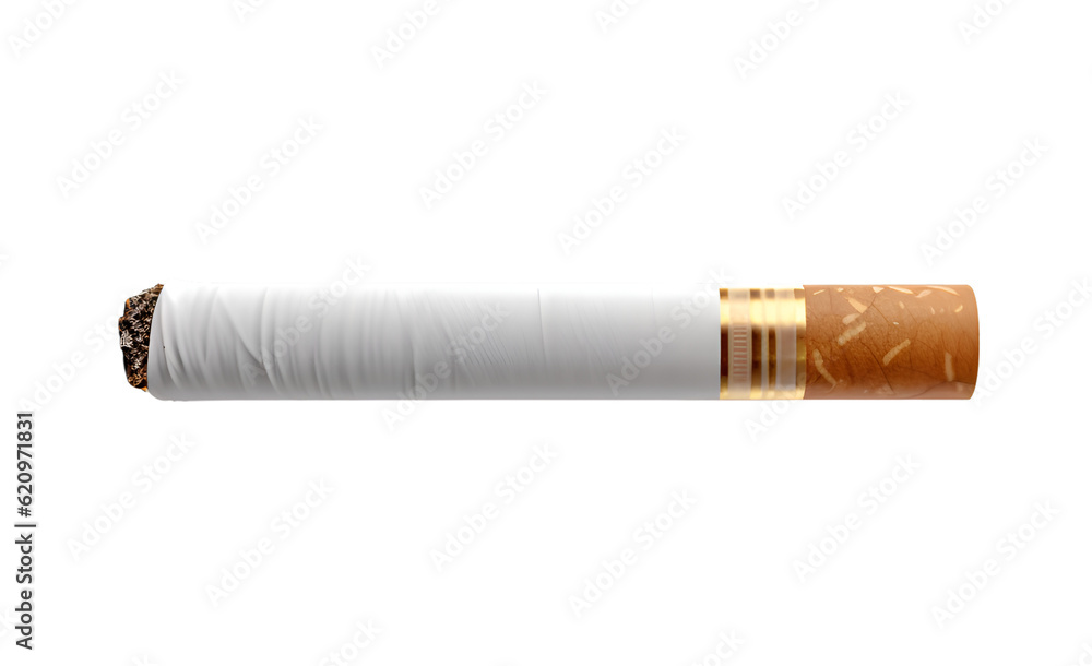 single tobacco cigarette on isolated transparent background Stock ...