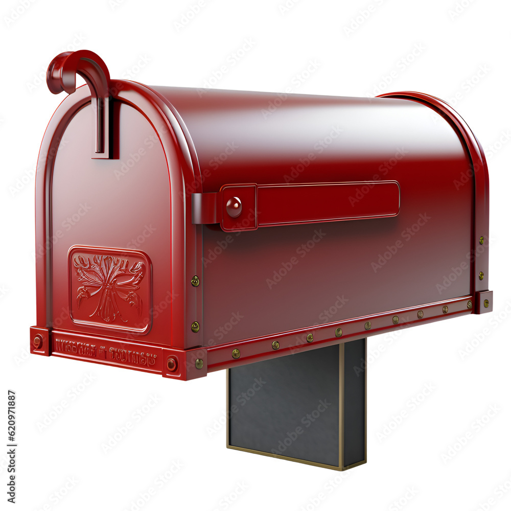 Photo & Art Print red mailbox object on isolated transparent background ...