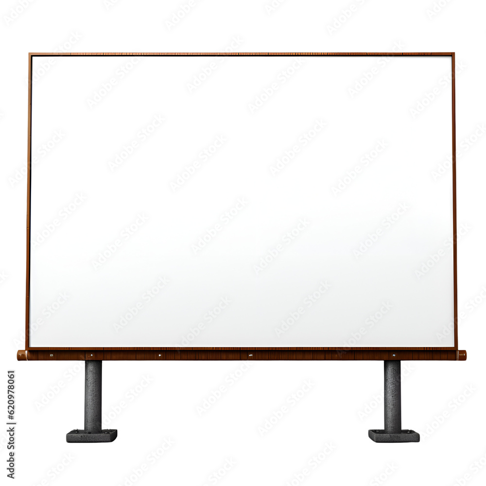 empty billboard banner on isolated transparent background, blank board ...
