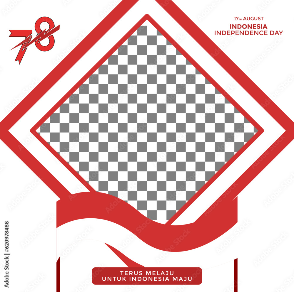Indonesian Independence Day Twibbon Graphic Vector Illustration with ...