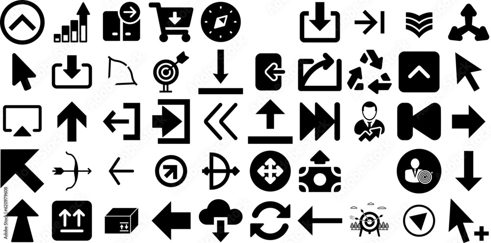 Mega Collection Of Arrow Icons Pack Solid Cartoon Clip Art Exit, Draw ...