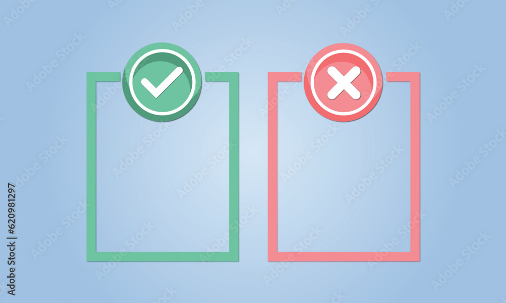 Simple dos and don'ts like checklists. on blue background.Vector Design ...