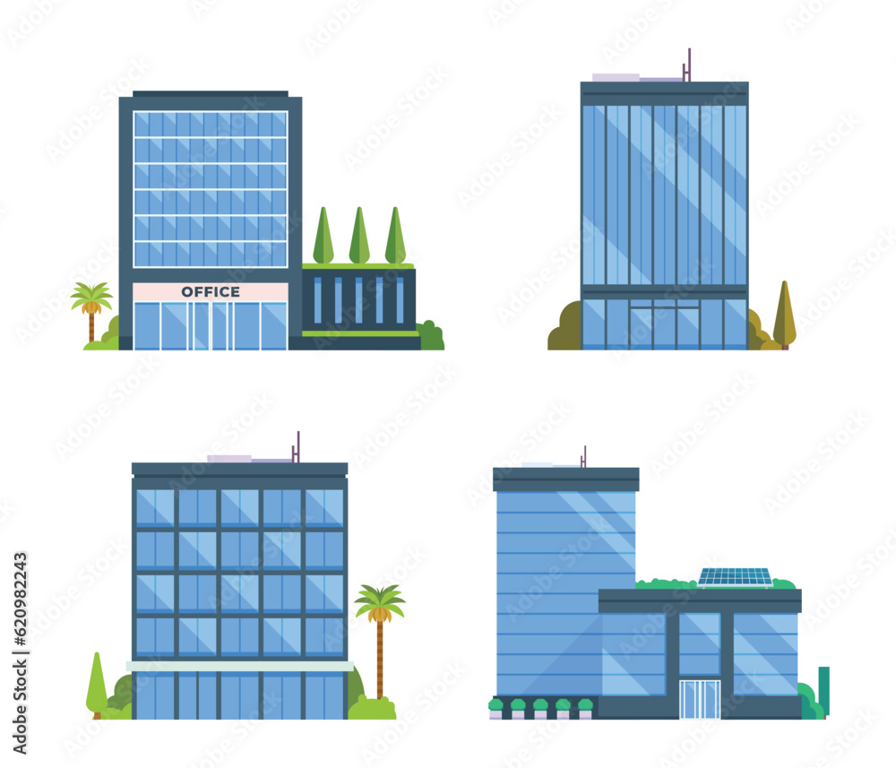 Vector element of office buildings for city illustration flat design ...