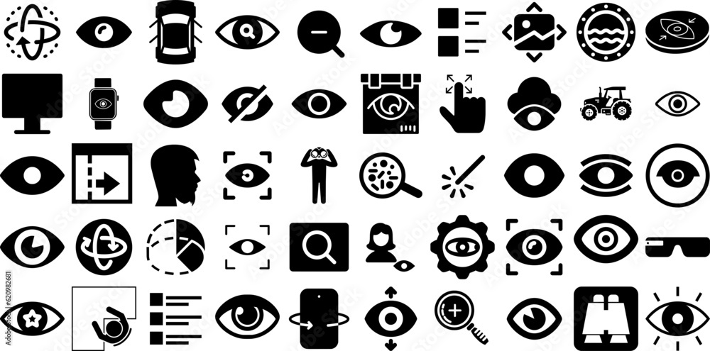 Huge Set Of View Icons Pack Hand-Drawn Linear Concept Signs Icon ...
