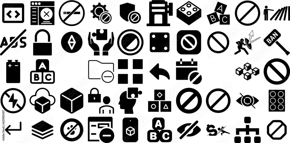 Mega Collection Of Block Icons Pack Hand-Drawn Linear Concept Clip Art ...