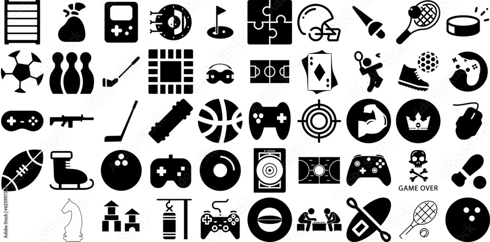 Vecteur Stock Big Collection Of Game Icons Collection Linear Design ...