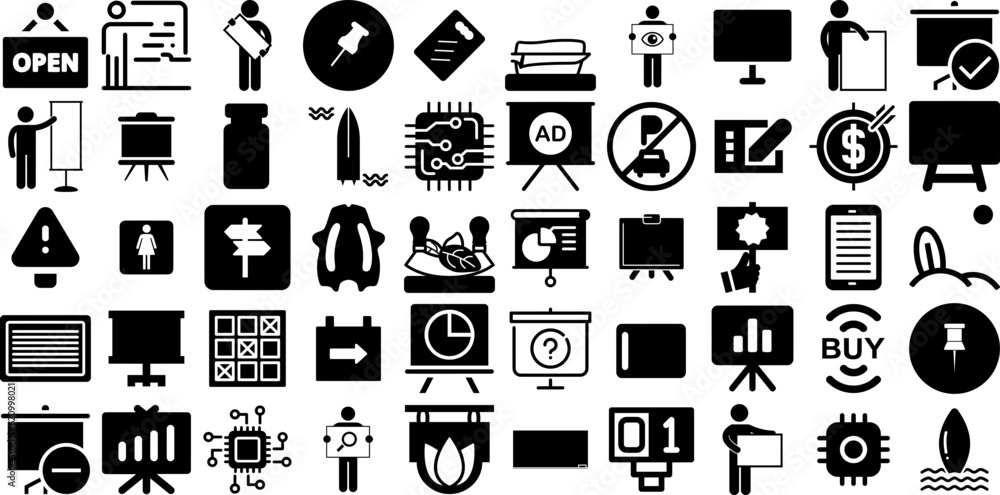 Massive Set Of Board Icons Pack Hand Drawn Solid Vector Clip Art Surfer