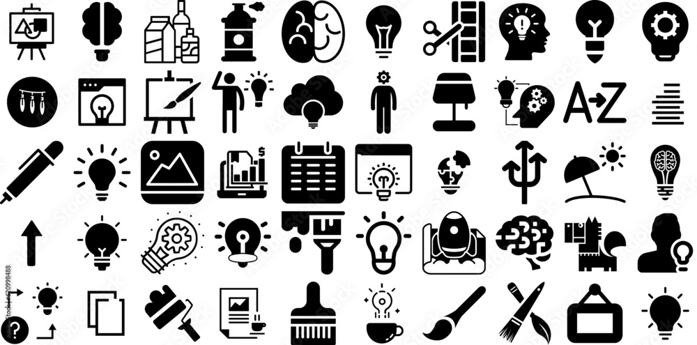 Massive Set Of Creative Icons Collection Hand-Drawn Linear Simple Clip ...