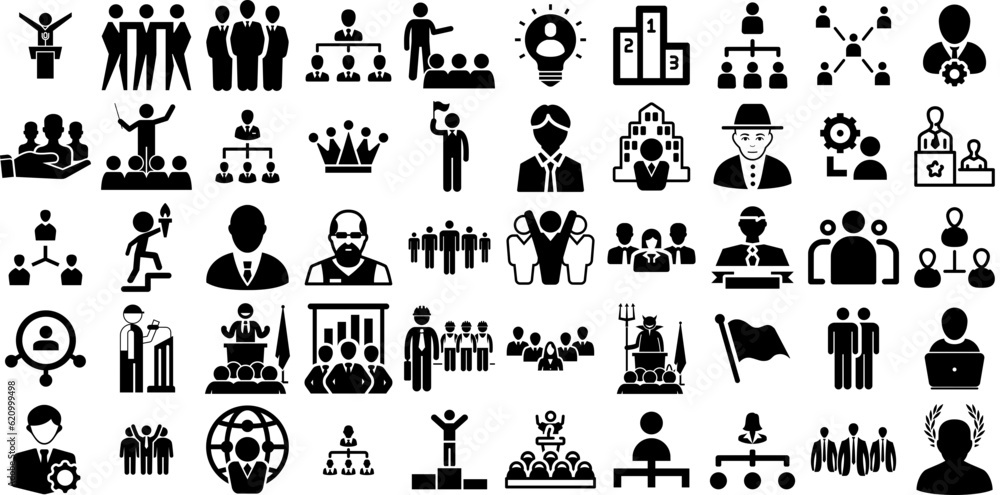 Massive Collection Of Leader Icons Pack Flat Drawing Symbols Thin ...